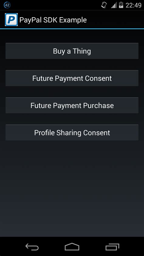 Android To Implement Donation Functionality Using Paypal Stack Overflow