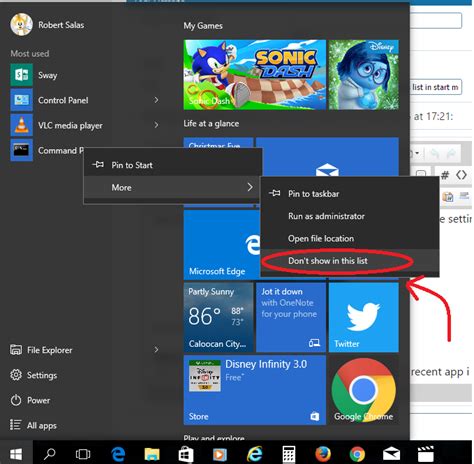 can i modified the most used apps list in start menu of my windows 10 windows 10 forums