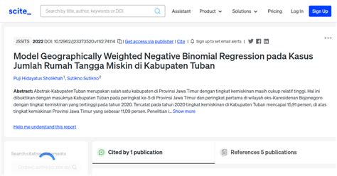 Model Geographically Weighted Negative Binomial Regression Pada Kasus Jumlah Rumah Tangga Miskin