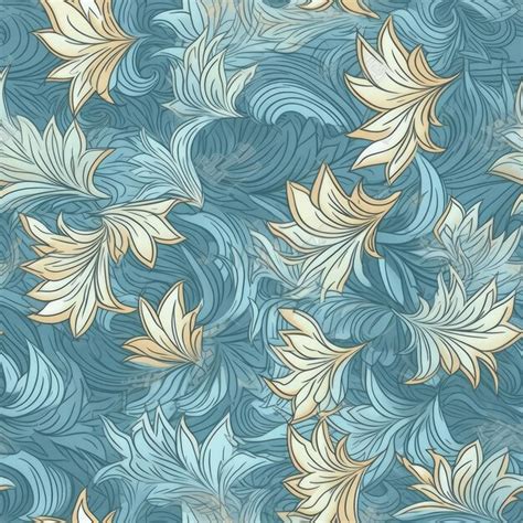 Premium AI Image Sharp Focused Illustrated Floral Seamless Pattern AI Generated