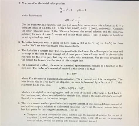 solved 1 euler s method is a method for approximating