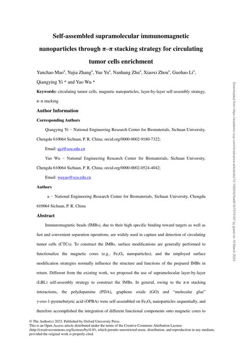 Pdf Self Assembled Supramolecular Immunomagnetic Nanoparticles