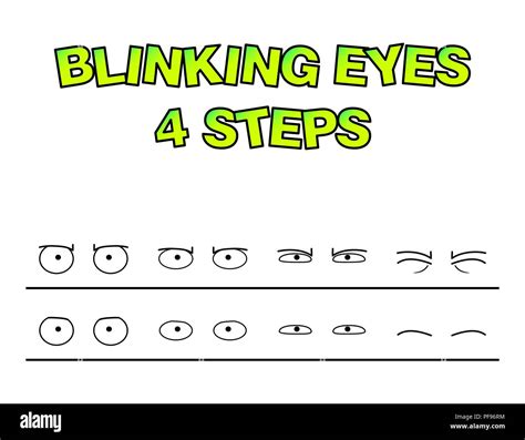 Blinking Eyes Steps Vector Preset For Character Animation Design