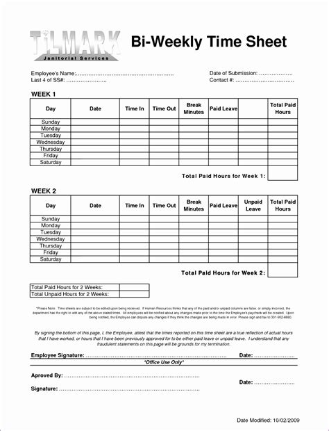Excel Weekly Timesheet Template With Formulas Excel Templates