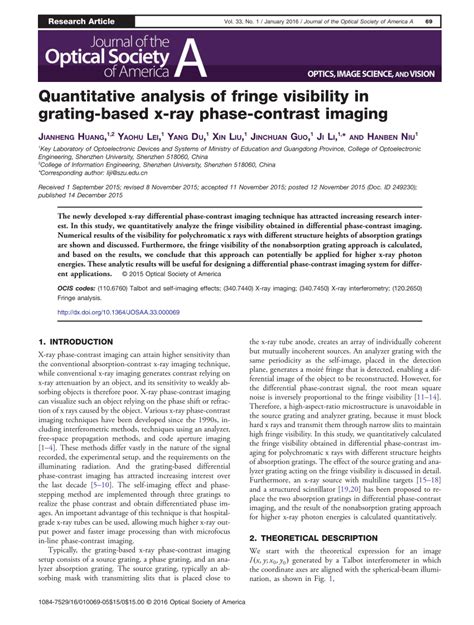 Pdf Quantitative Analysis Of The Field Of View For X Ray Differential