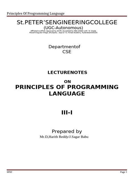 Ppl Unit 2 Notes Pdf Data Type Variable Computer Science