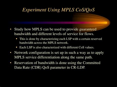 ppt performance measurements of mpls traffic engineering and qos powerpoint presentation id