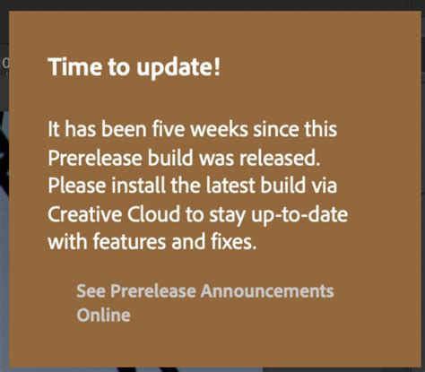 Update Notification Adobe Community 13526342
