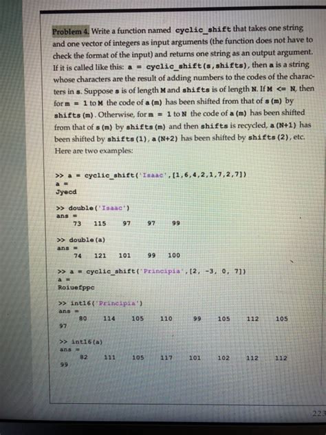Solved Problem 4 Write A Function Named Cyclicshift That