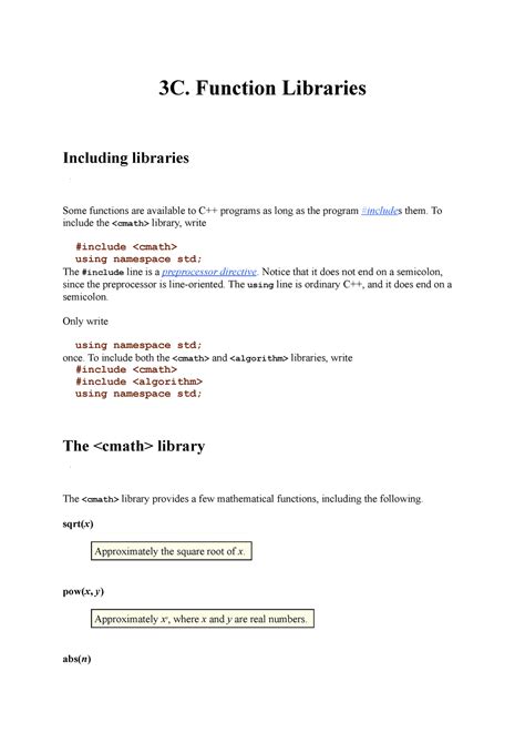 Lecture 3c Function Libraries 3c Function Libraries Including