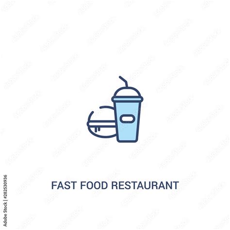 Fast Food Restaurant Concept 2 Colored Icon Simple Line Element Illustration Outline Blue Fast