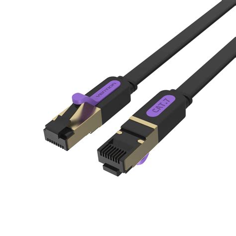 High Speed Vention Flat Cat7 Shielded Ethernet Patch Cable 10gbps 600mhz
