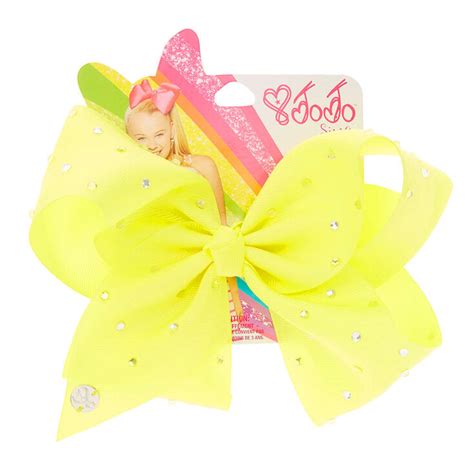 Jojo Siwa Large Yellow Rhinestone Hair Bow Claires