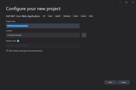 capturing an image from a webcam using asp core mvc c