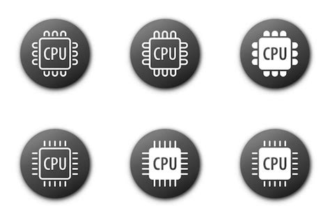 Premium Vector Processor Icons Set Cpu Icon Vector Illustration