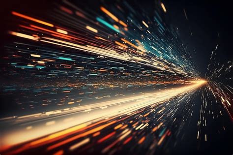 Motion Of Line Speed And Power Or Light Trails High Speed Light With Curve Movement Generative