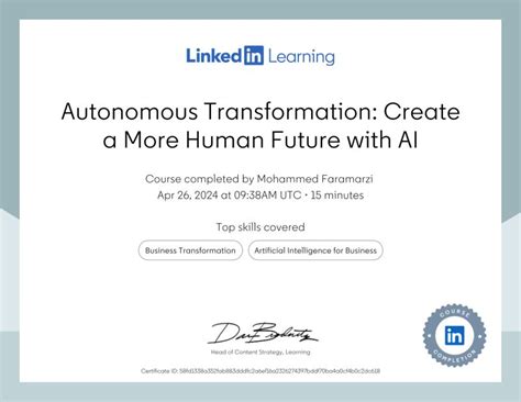 Mohammed Faramarzi On Linkedin Certificate Of Completion