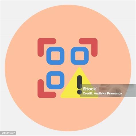 아이콘 Qr 코드 경고 바코드 및 Qr 코드 요소 색상 메이트 스타일의 아이콘입니다 인쇄물 포스터 로고 광고 인포그래픽 등에 적합합니다 Brand Name Smart