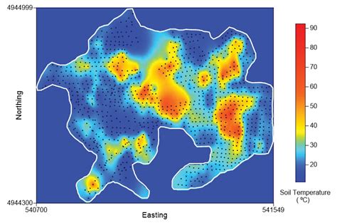 The Soil Temperature Map Showing The Spatial Distribution Of Soil Download Scientific Diagram