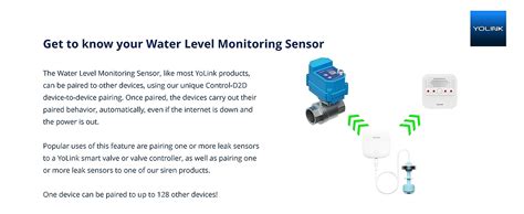 Yolink Lora Smart Water Level Monitoring Sensor Wireless Battery Powered Float Switch Alarm