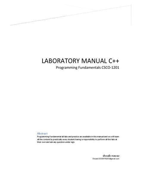 laboratory manual c programming fundamentals csco 1201 pdf