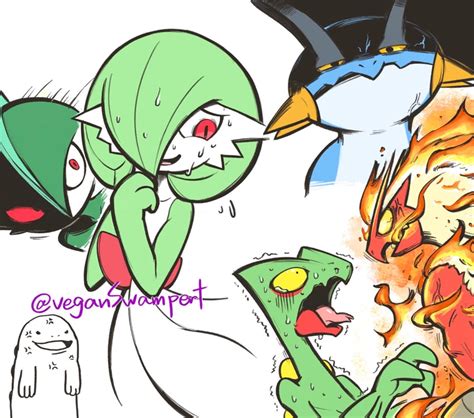 Gardevoir Gallade Blaziken Quagsire Sceptile And More Pokemon Drawn By Veganswampert