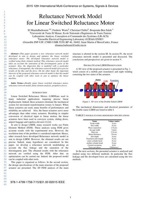 Pdf «optimization Of A Linear Hybrid Actuator Using Reluctance Network Model