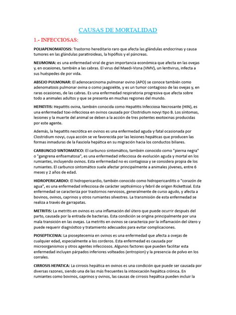 Causas De Mortalidad Descargar Gratis Pdf Oveja Sistema Urinario