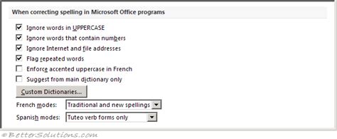 word options proofing