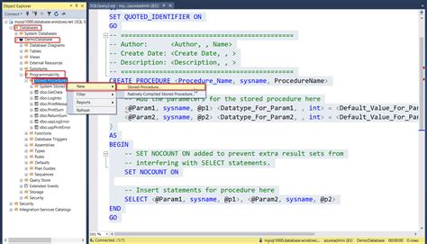 Create Stored Procedures In Azure Sql Database