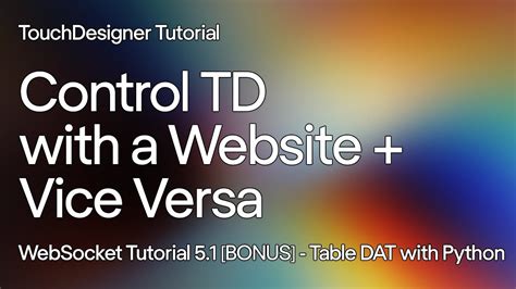 Tutorial 51 Bonus Use The Table Dat With Python Control Td With A