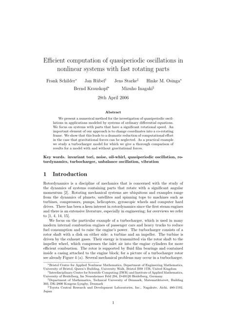 Pdf Efficient Computation Of Quasiperiodic Oscillations In Nonlinear