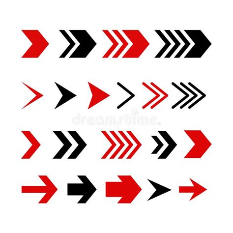 Arrow Icon Set Arrow Cursor Collection Different Arrow Signs Black And Red Arrows Icons