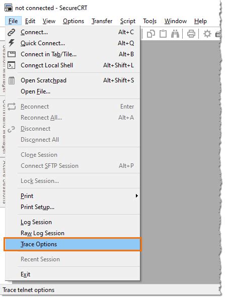 How To Configure Trace Options And Debug Logging In SecureCRT