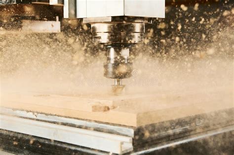 Cnc Milling Machine Machine Tool In Wood Factory With Drilling