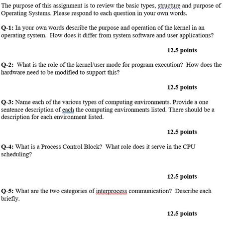 Solved The Purpose Of This Assignment Is To Review The Basic