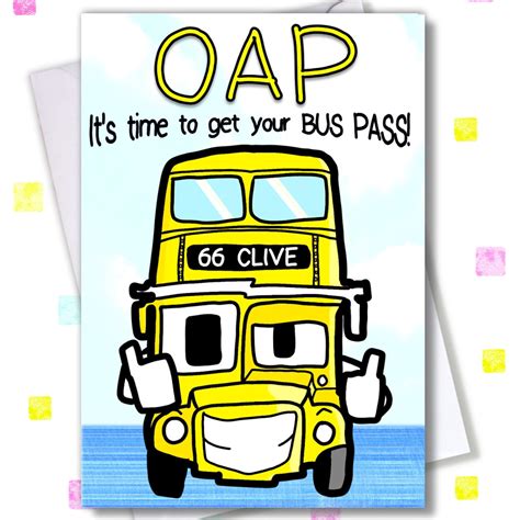 Oap Bus Pass Birthday Card Etsy Uk