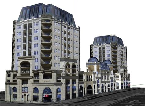 3d Commercial With Residence Building Design Skp File Cadbull Building Design Building