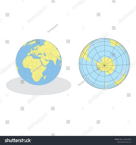 Map Information Plane Projection Method Azimuthal Stock Vector Royalty Free 2214235807