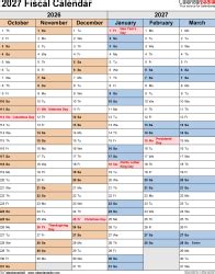 Fiscal Calendars 2027 10 Free Printable Pdf Templates