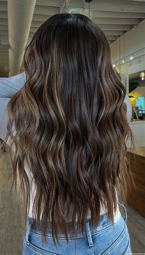 Dimensional Beige Balayage Black Hair Balayage Brunette Hair With