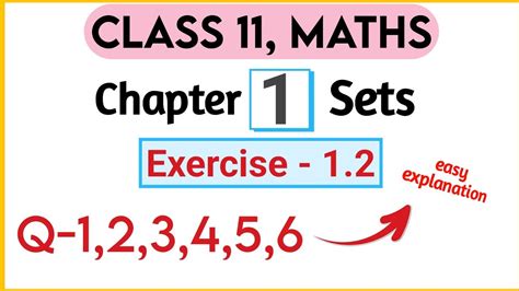 Chapter 1 Exercise 12 Q1q2q3q4q5q6 Sets Class 11 Maths Ncert