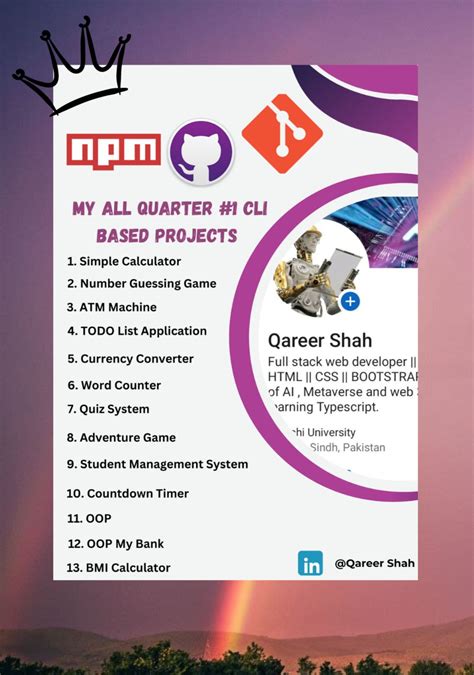 Qareer Shah ️ On Linkedin Codingjourney Quarter1success Npmprojects Developerlife