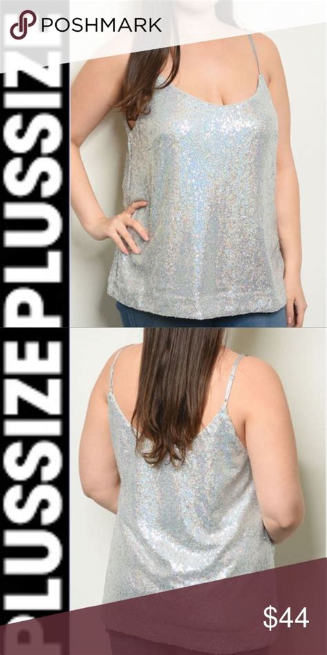 Top Plus Size Silver Sequin Top Clothes Design Couture Tops Fashion