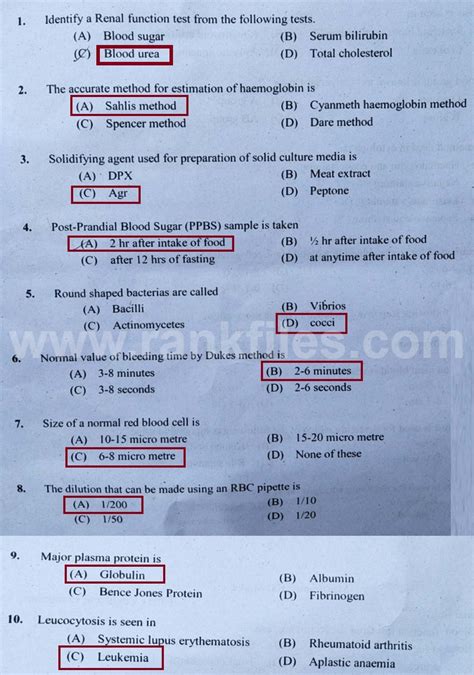 Solved Paper Kerala Psc Lab Assistant Medical Service 07 07 2018 Rank Files