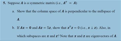 Solved Suppose A Is A Symmetric Matrix I E AT A A Show Chegg Com