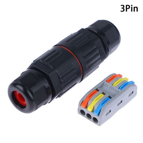 HH 1Pc IP68 Electrical Waterproof Connector Wire Cable 2 3 Pin Plug Straight Quick Push In