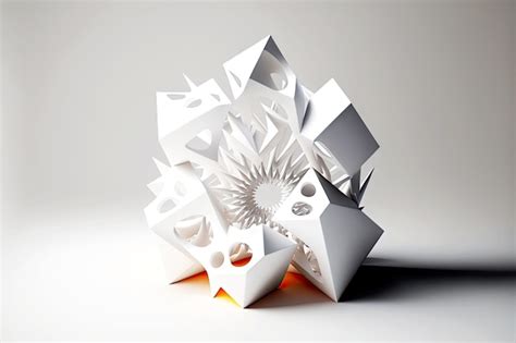 Premium Photo Threedimensional White Spatial Shapes As 3d Render Abstract Geometric Background