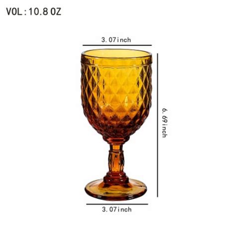 Vintage Style Colored Glass Water Goblet Set Of 4 Multi Colors Drinking