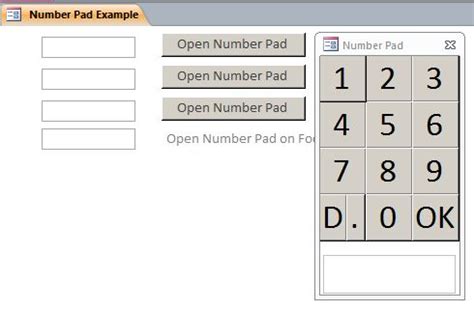 Microsoft Access Number Pad Custom Number Pad